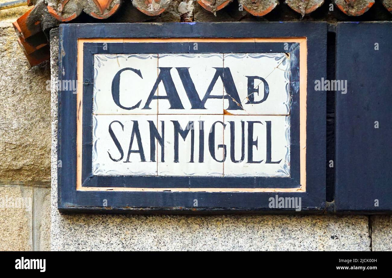 Street sign cava de san miguel hi-res stock photography and images - Alamy