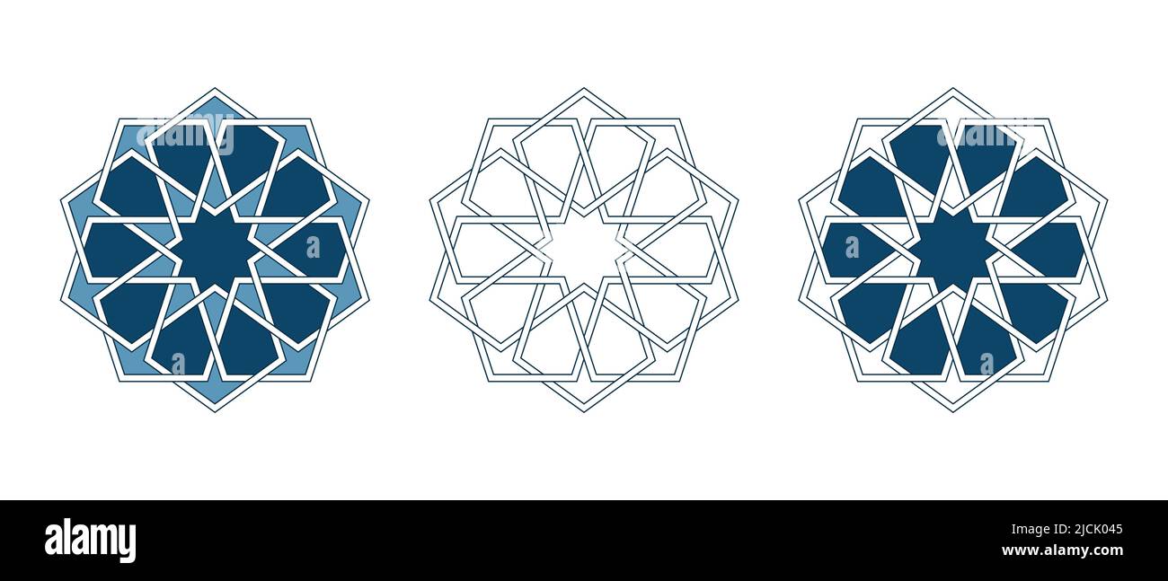 Persian geometric mosaic frames for thanks card Stock Vector Image ...