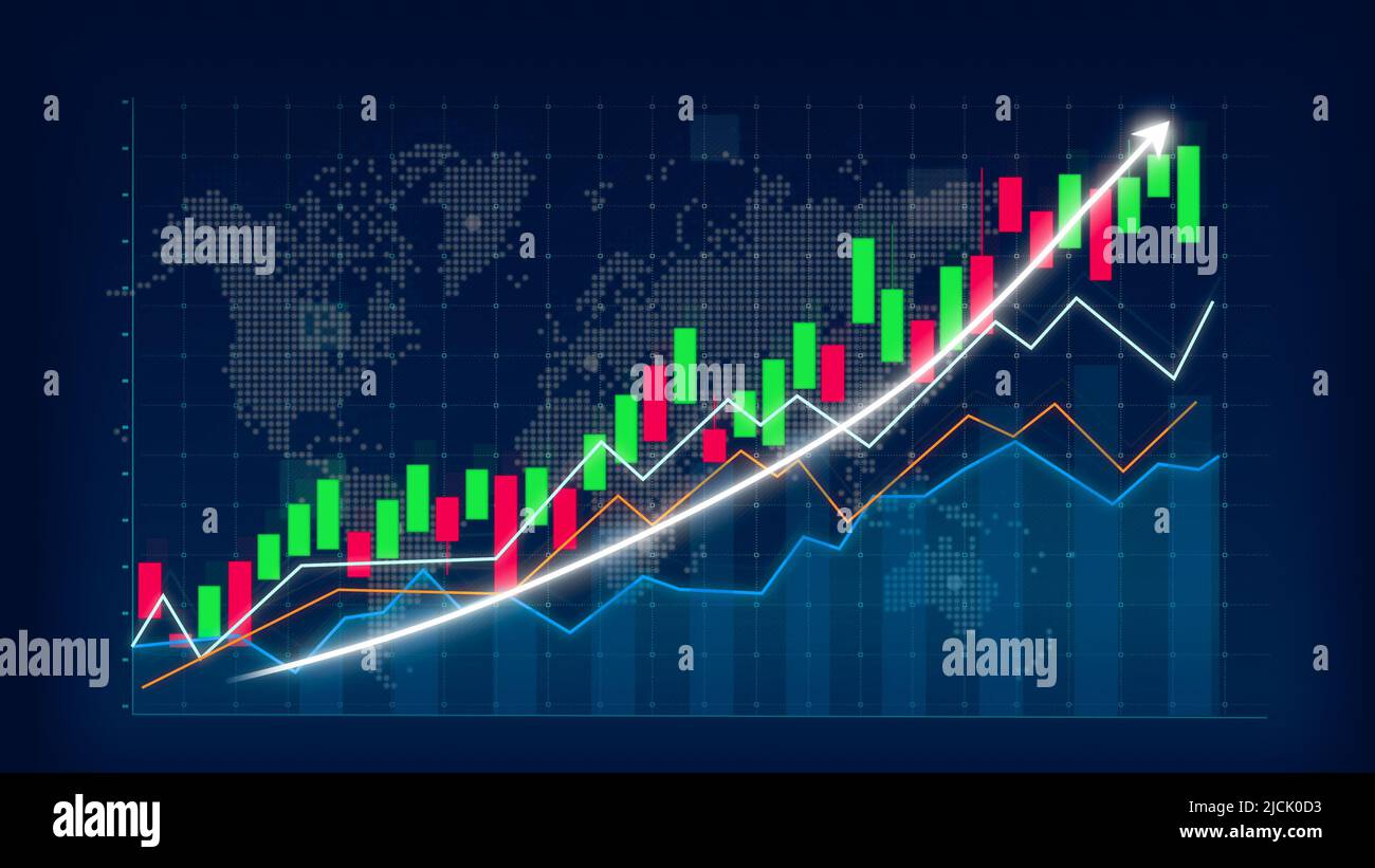 Sales chart graph showing increasing hi-res stock photography and ...