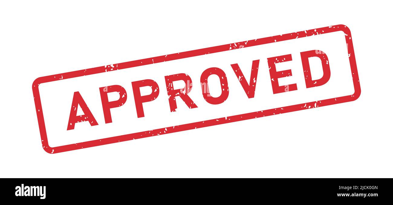 Grunge red Approved word rubber stamp. Approved sign sticker set ...