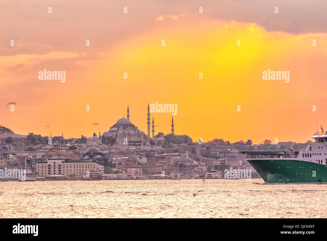 Downtown Istanbul cityscape in Turkey at sunset Stock Photo - Alamy