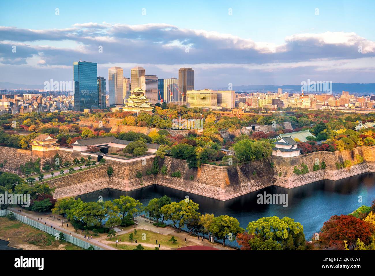 Skyline of Osaka city in Japan from top view Stock Photo - Alamy