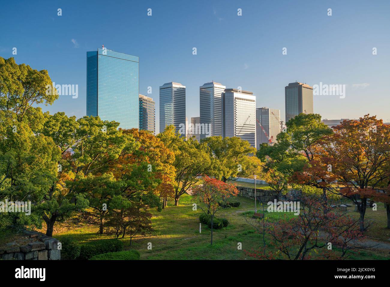 Skyline of Osaka city in Japan from top view Stock Photo - Alamy