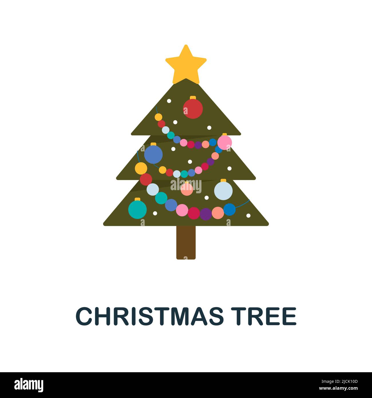 Christmas Tree flat icon. Colored element sign from christmas ...
