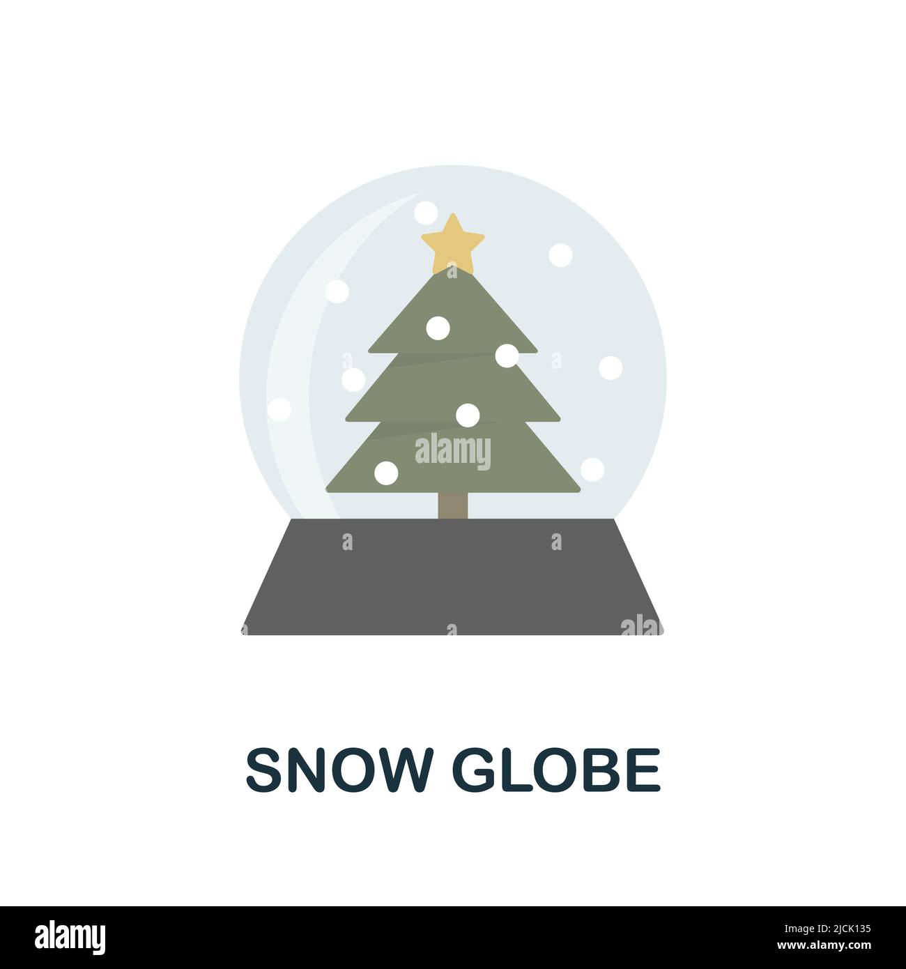 Snow Globe flat icon. Colored element sign from christmas collection ...