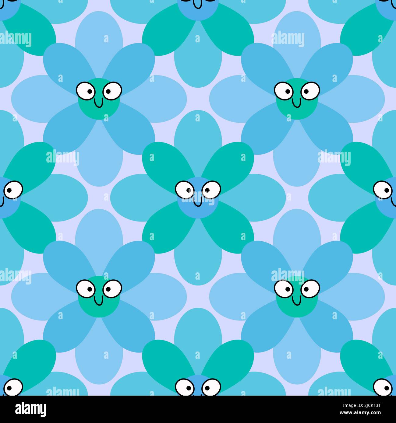 Simple cartoon seamless flower pattern for fabrics and textiles and ...