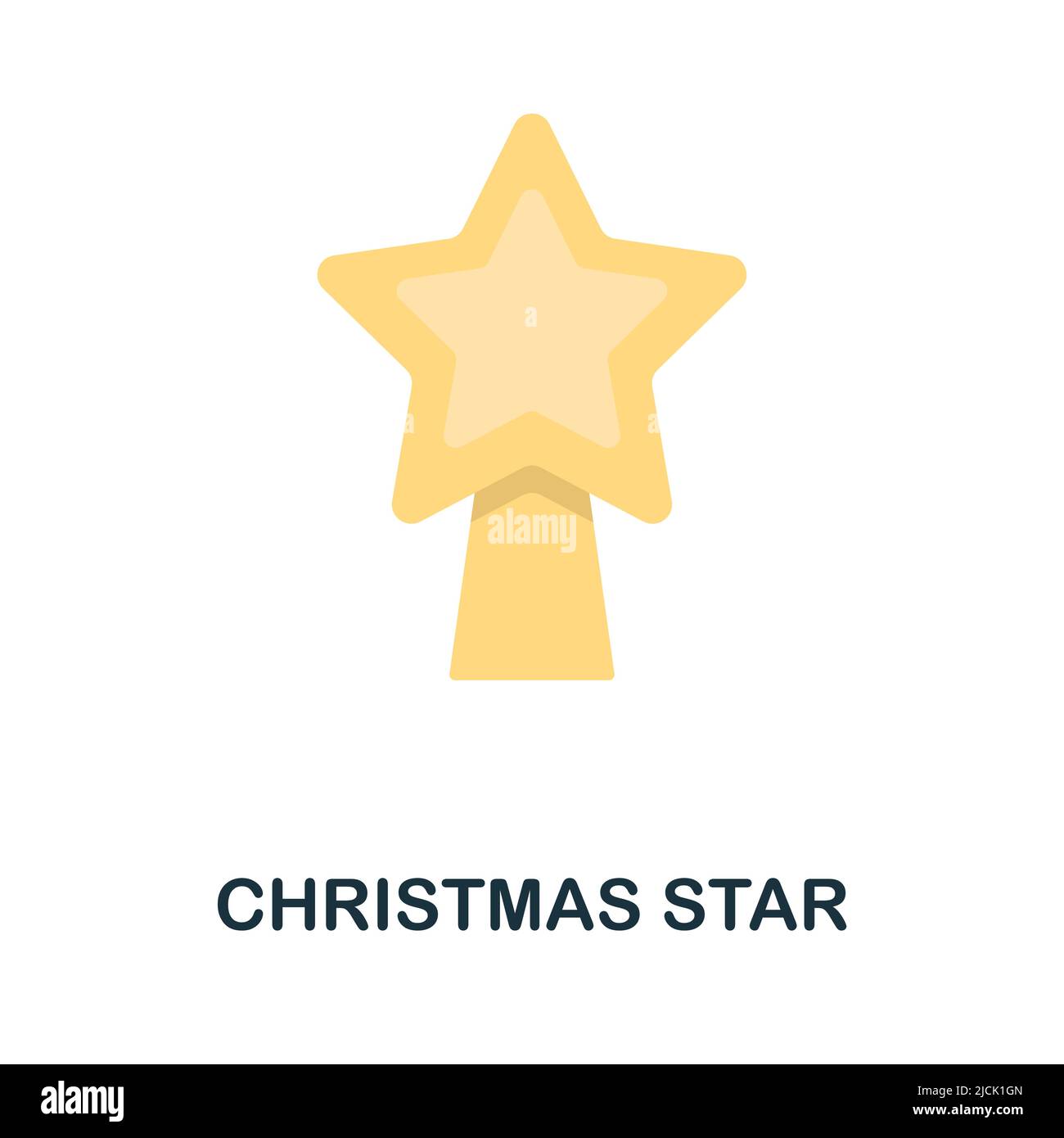 Christmas Star flat icon. Colored element sign from christmas ...