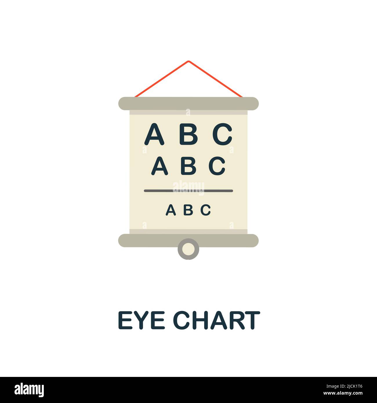Eye Chart flat icon. Colored element sign from hospital collection ...
