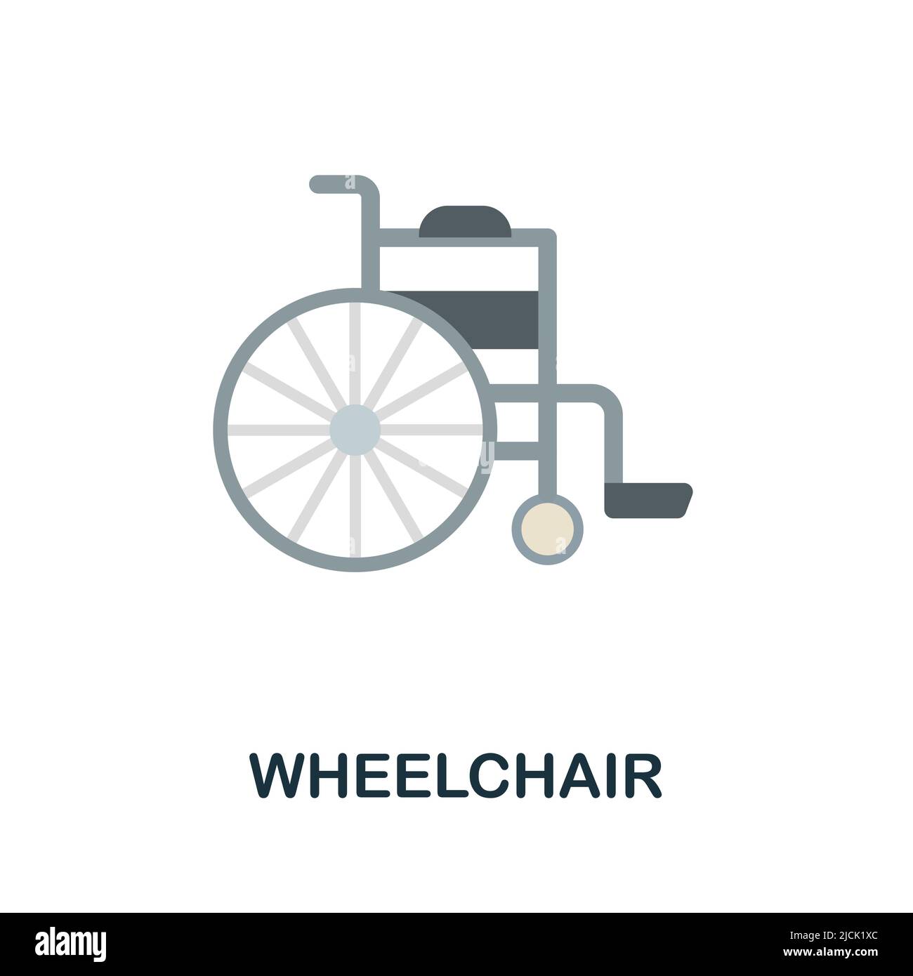 Wheelchair flat icon. Colored element sign from hospital collection ...
