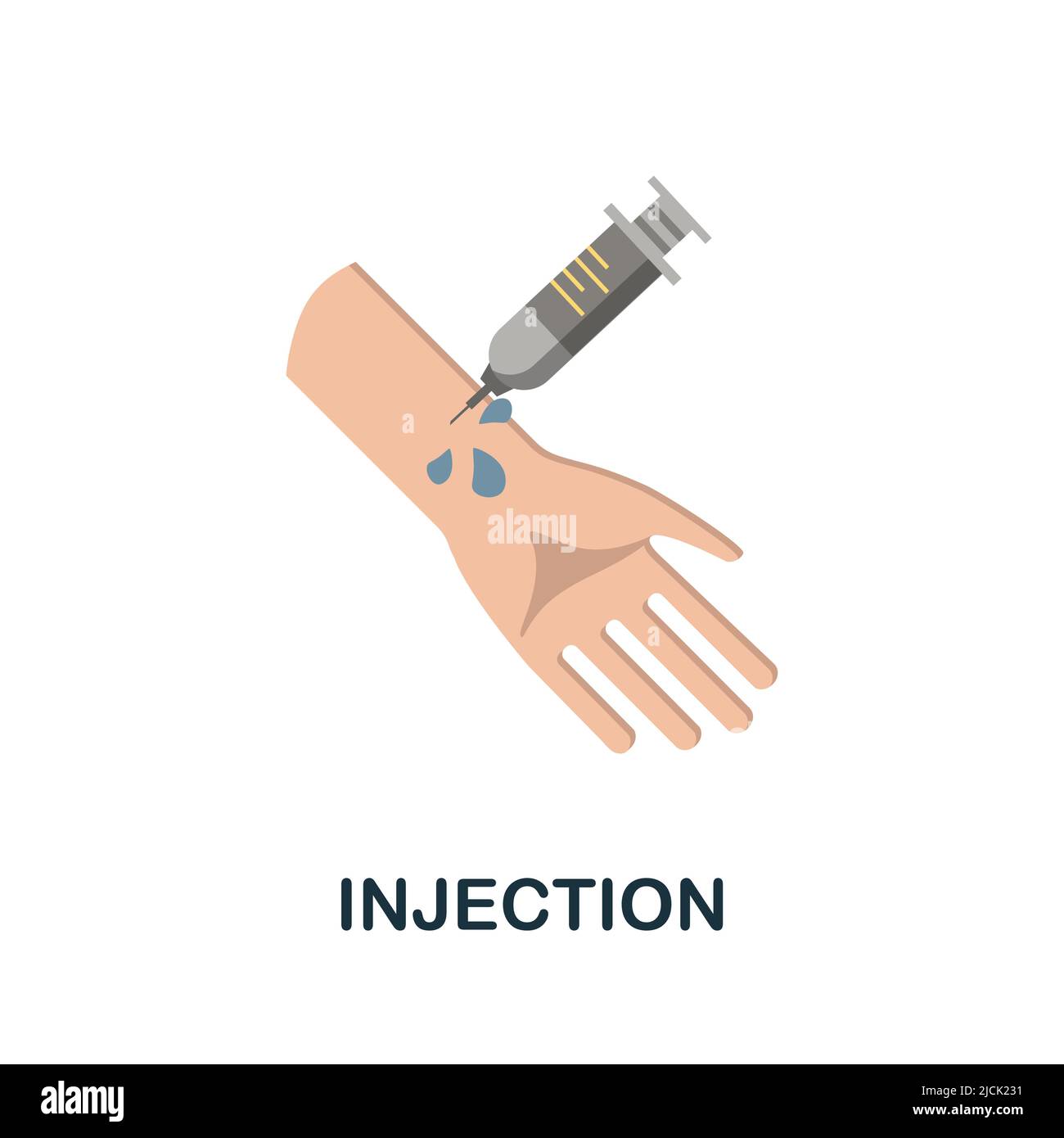 Injection flat icon. Colored element sign from hospital collection ...