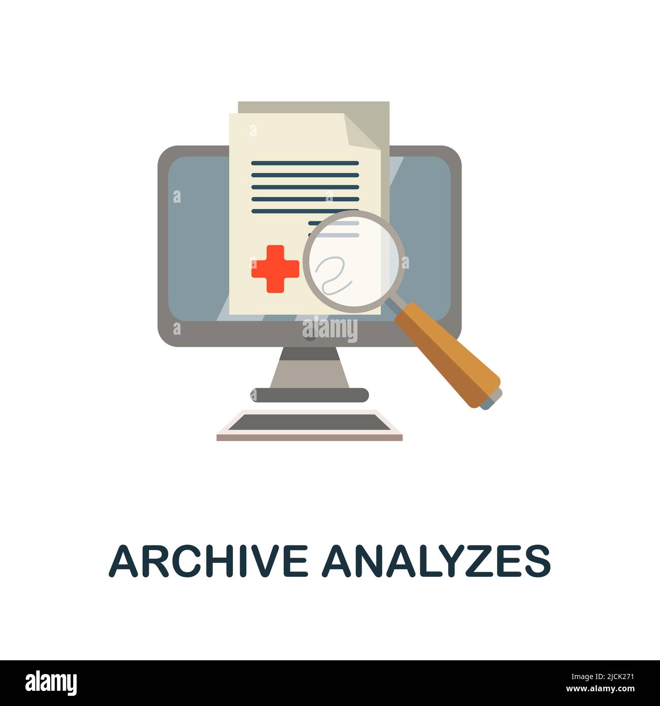 Archive Analyzes flat icon. Colored element sign from online medicine ...