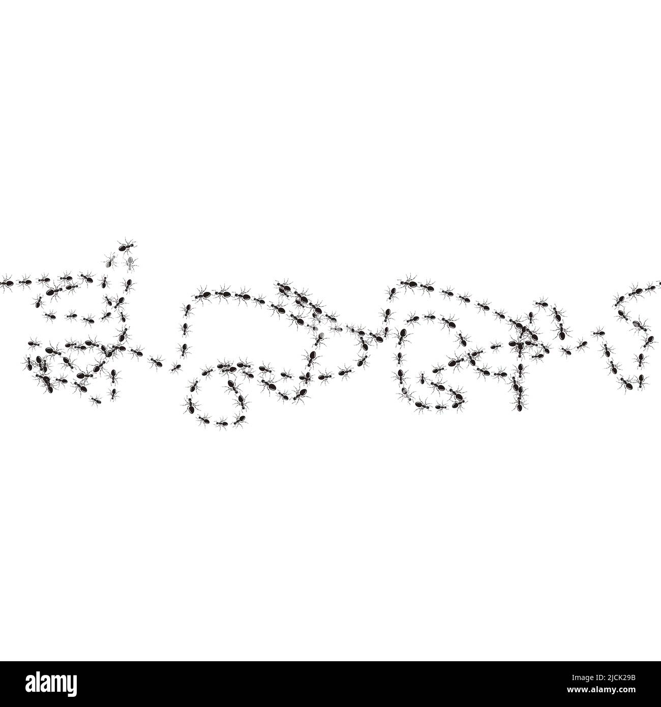 Colony ants. Seamless pattern insects ant on white. Workers ants ...