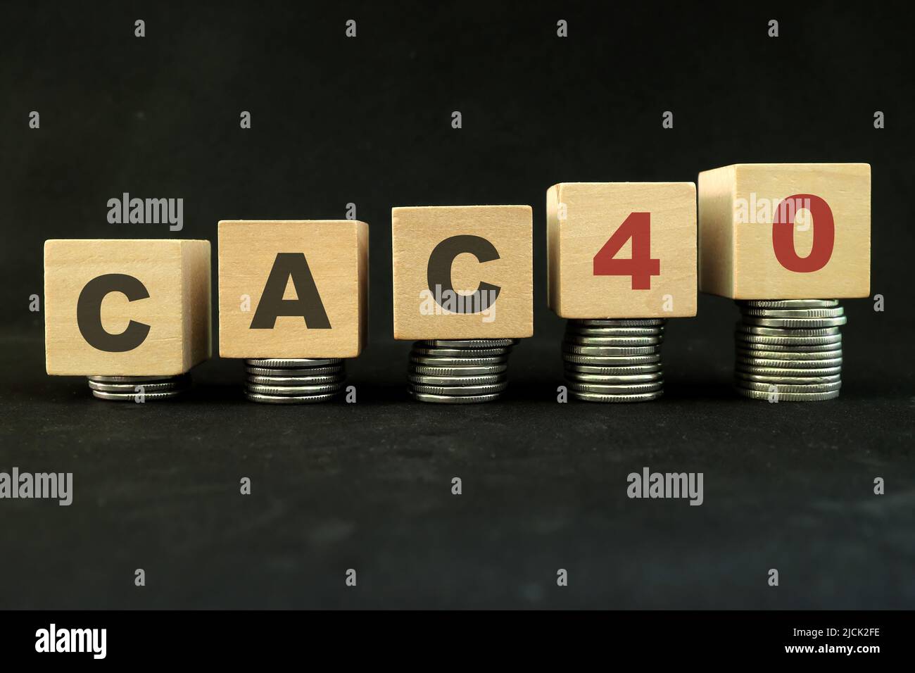 French stock market economy growth and recovery concept. CAC40 index in ...