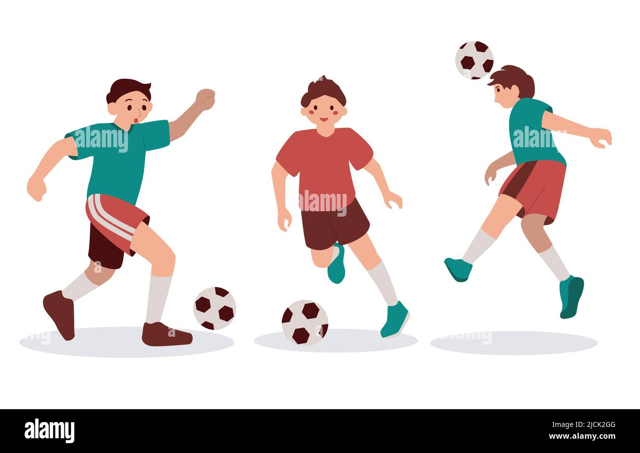 Boy soccer ball cartoon hi-res stock photography and images - Alamy