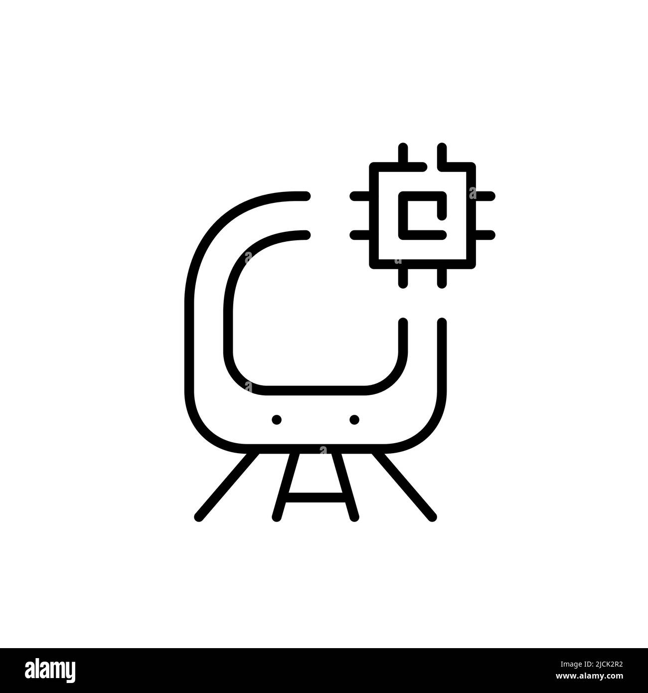 CPU chip subway. Pixel perfect, editable stroke line icon Stock Vector Image & Art - Alamy
