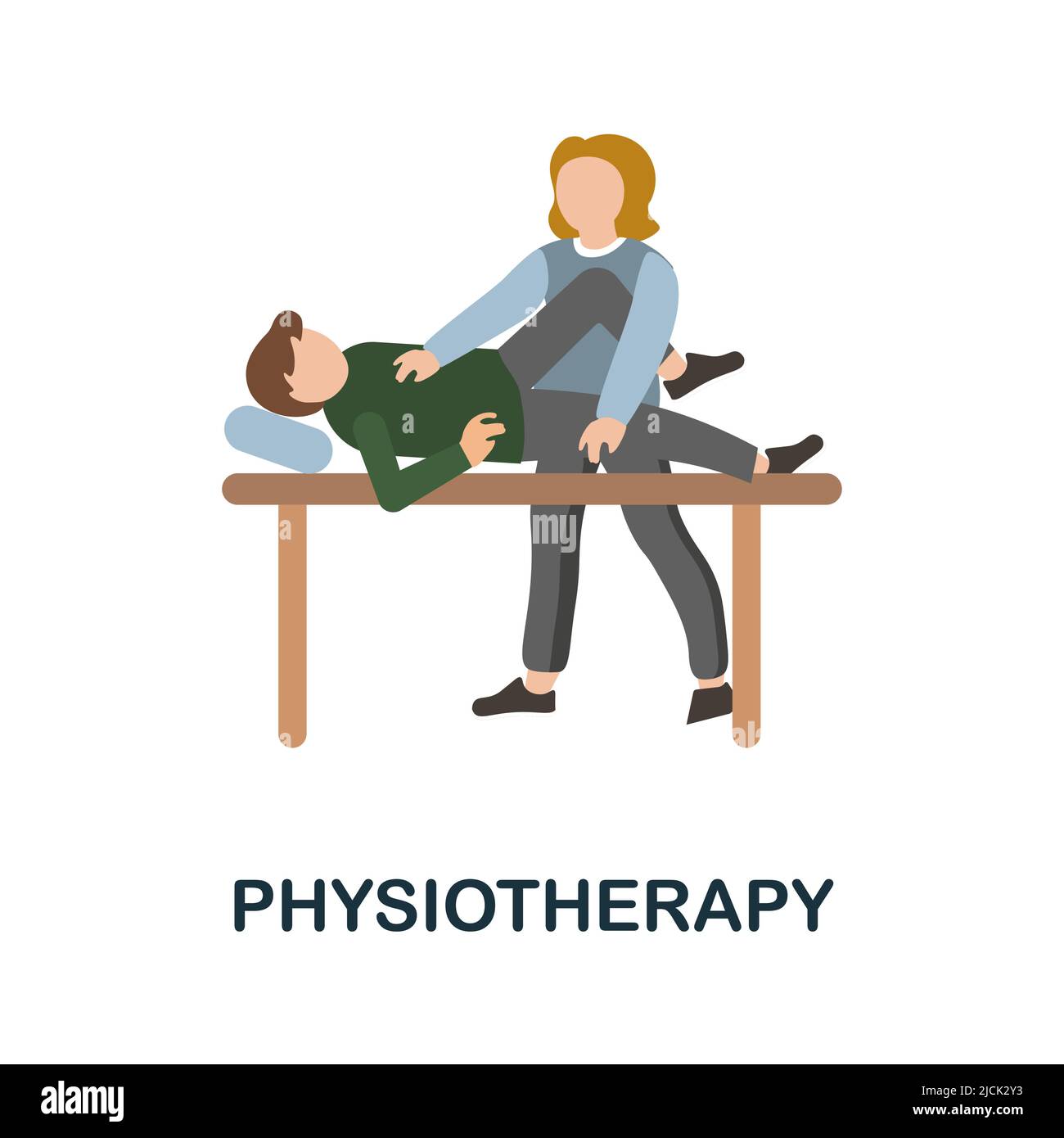 Physiotherapy flat icon. Colored element sign from hospital collection ...