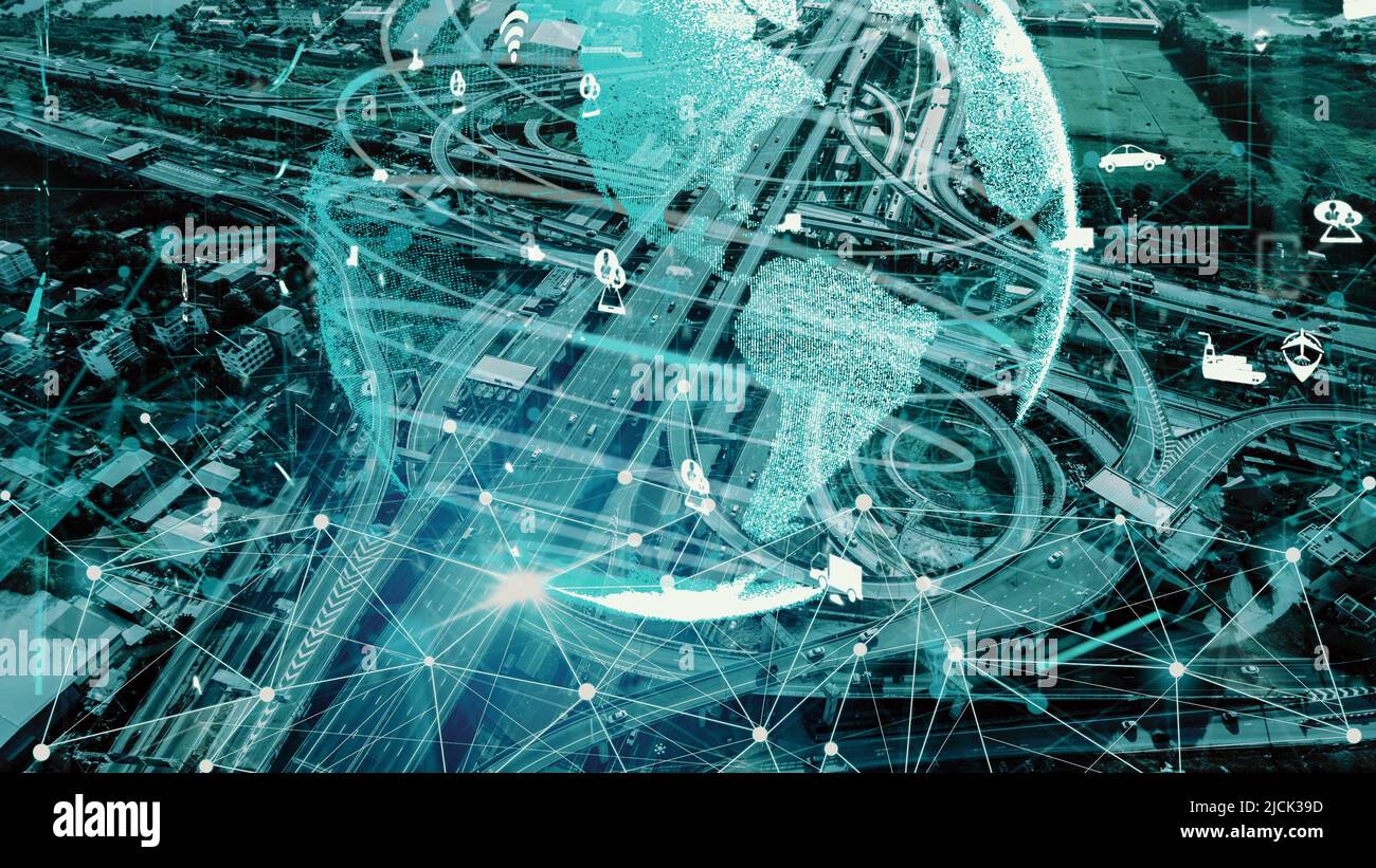 Smart transport technology concept for future car traffic on newish ...