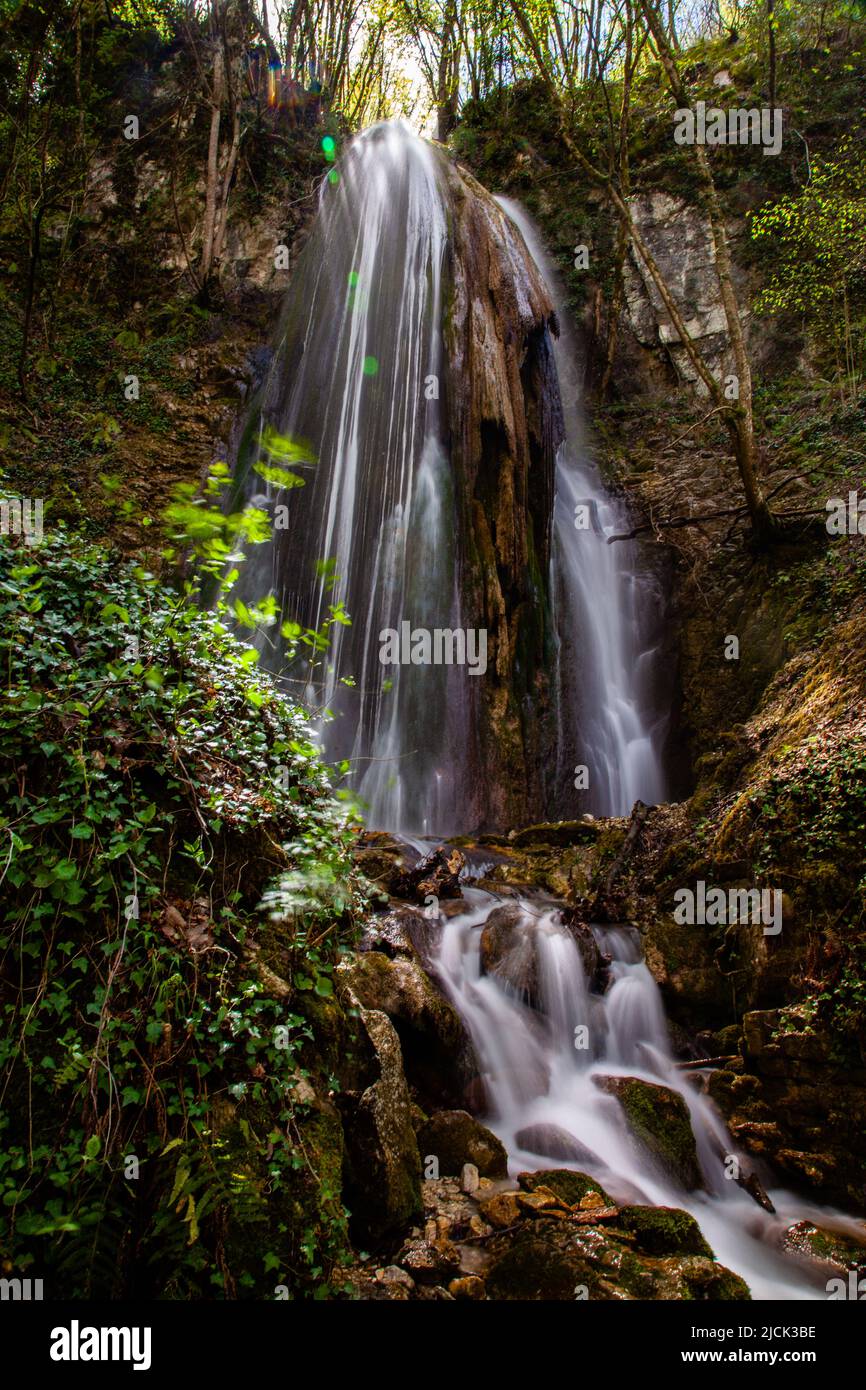 Sturo della Piscia waterfall along the cold stream Stock Photo - Alamy