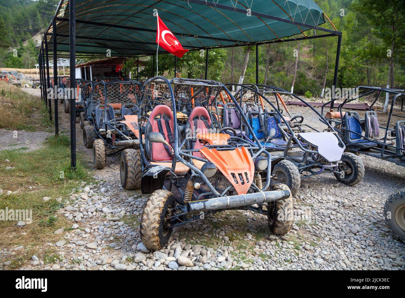 Kemer, TURKEY - June 10 2022: Buggy car for tourist excursions and ...
