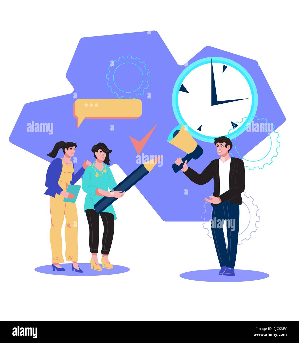 Effective time management and business tasks planning, isolated on ...