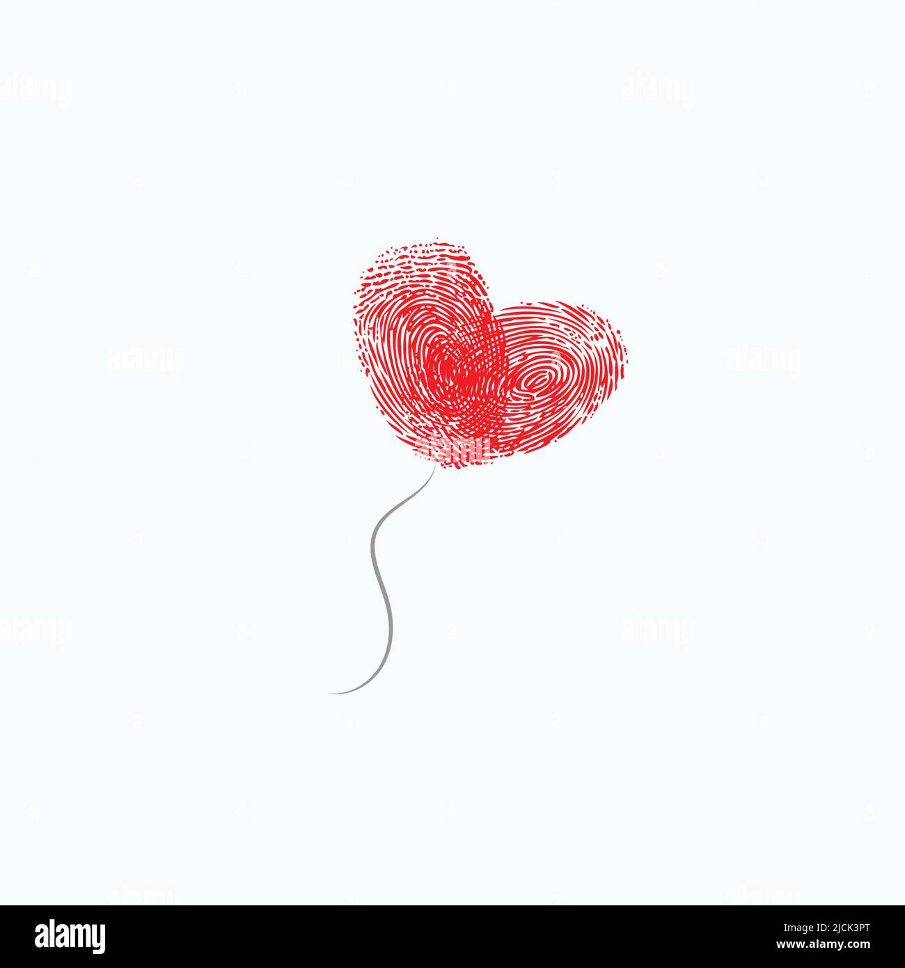Red fingerprint heart balloon Stock Vector Image & Art - Alamy