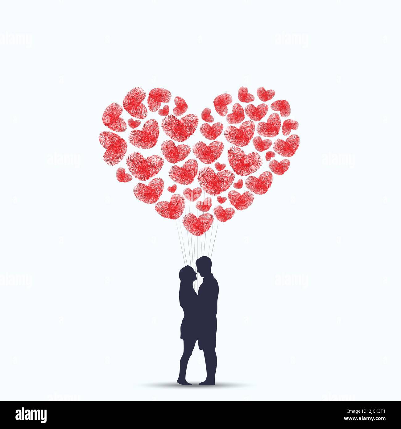 Flying red hearts icon Cut Out Stock Images & Pictures - Alamy