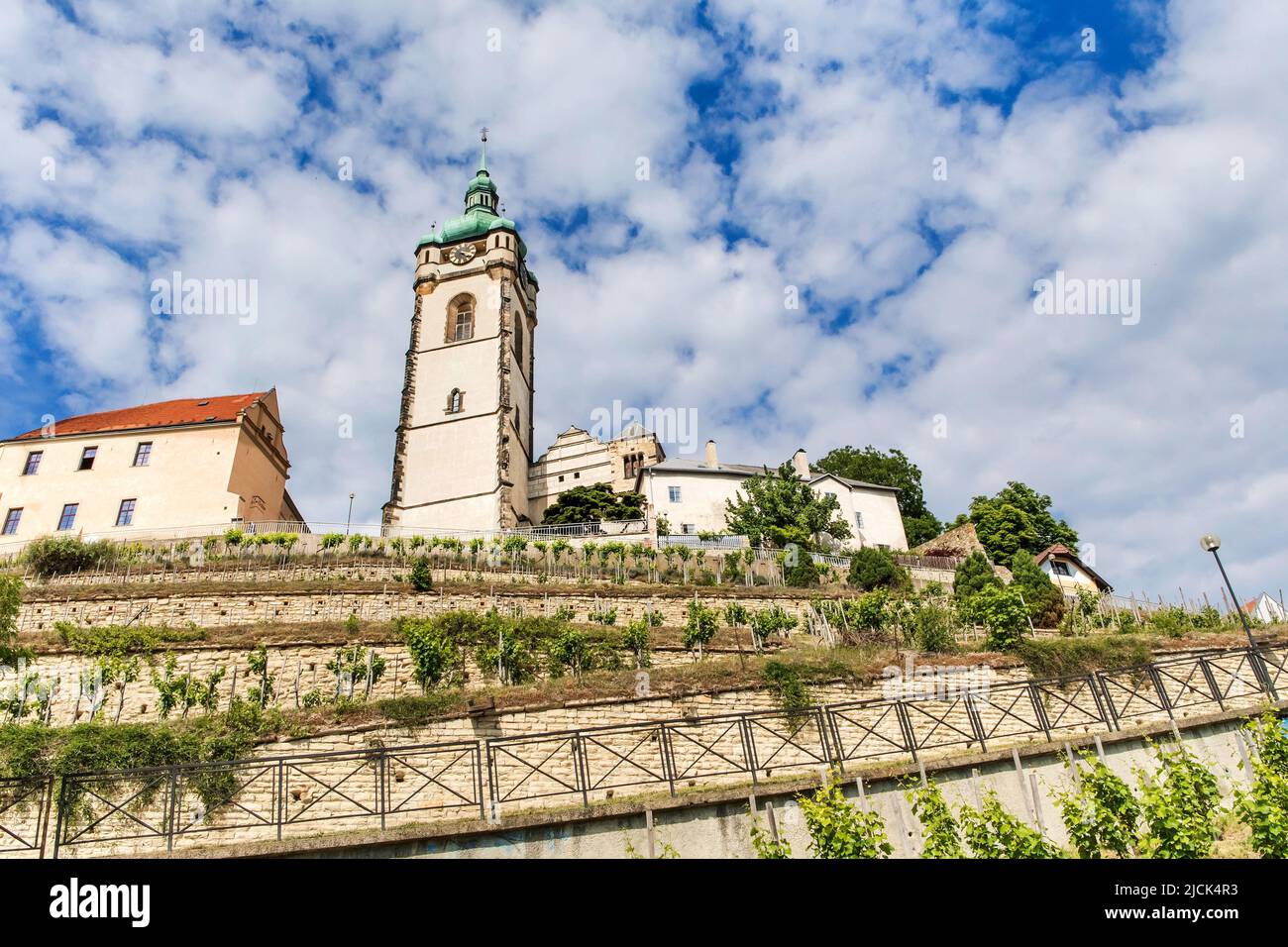 MELNIK, CZECH REPUBLIC - JUNE 8, 2022: Melnik Castle on the hill above ...