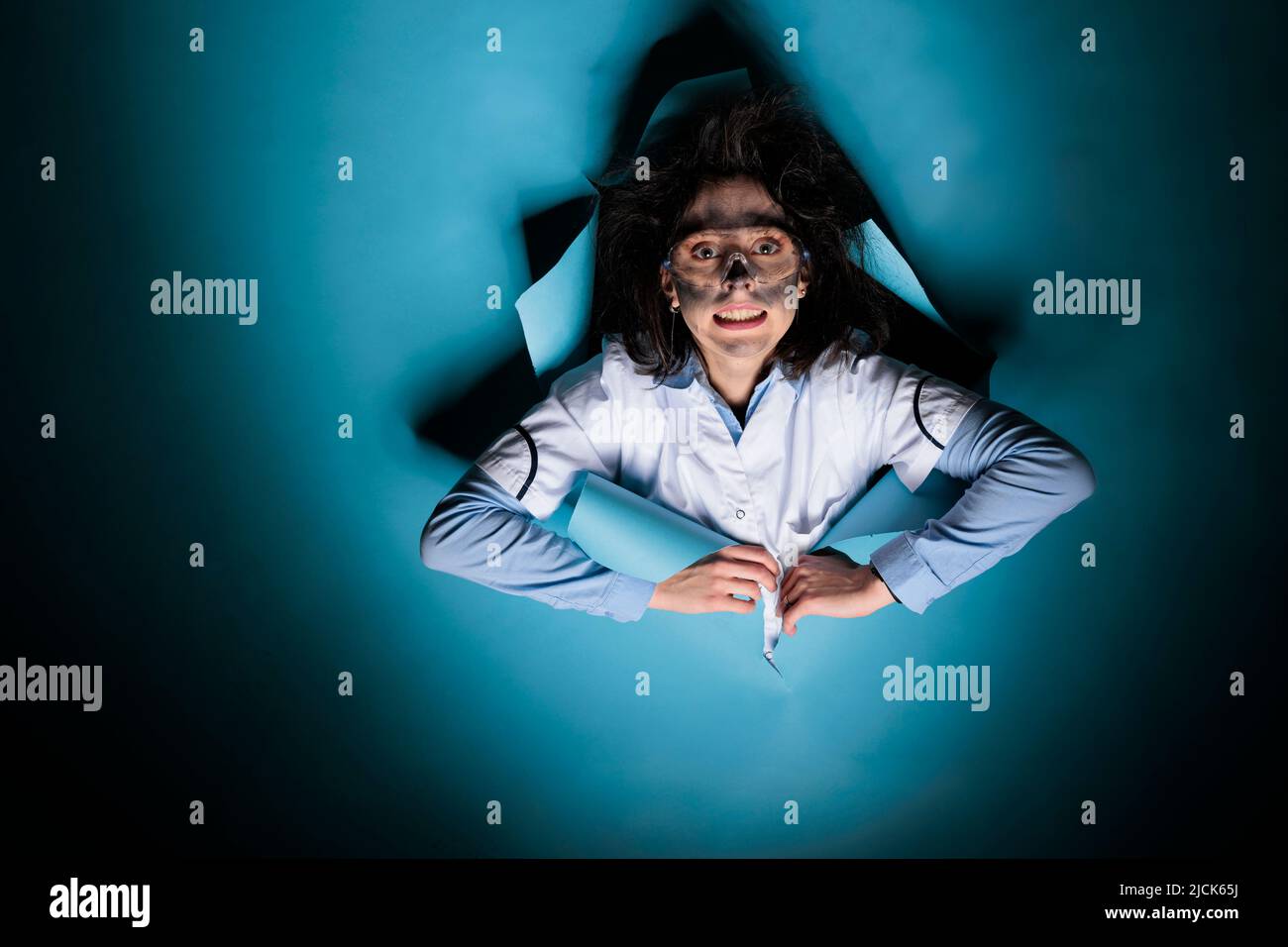 Insane biochemistry researcher after laboratory experiment explosion ...