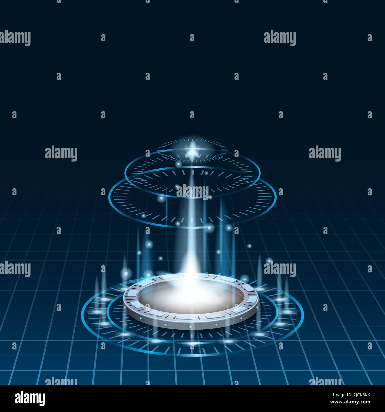 Futuristic portal sky-fi digital, circle science teleport tunnel with ...