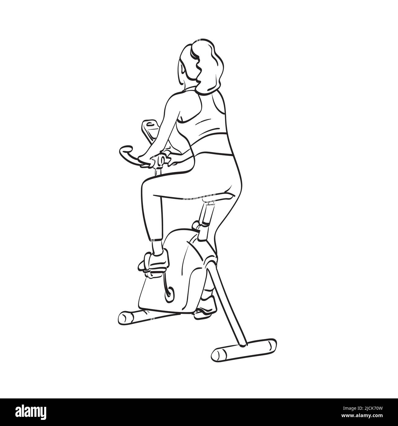 Woman bicycle rear view Stock Vector Images - Alamy