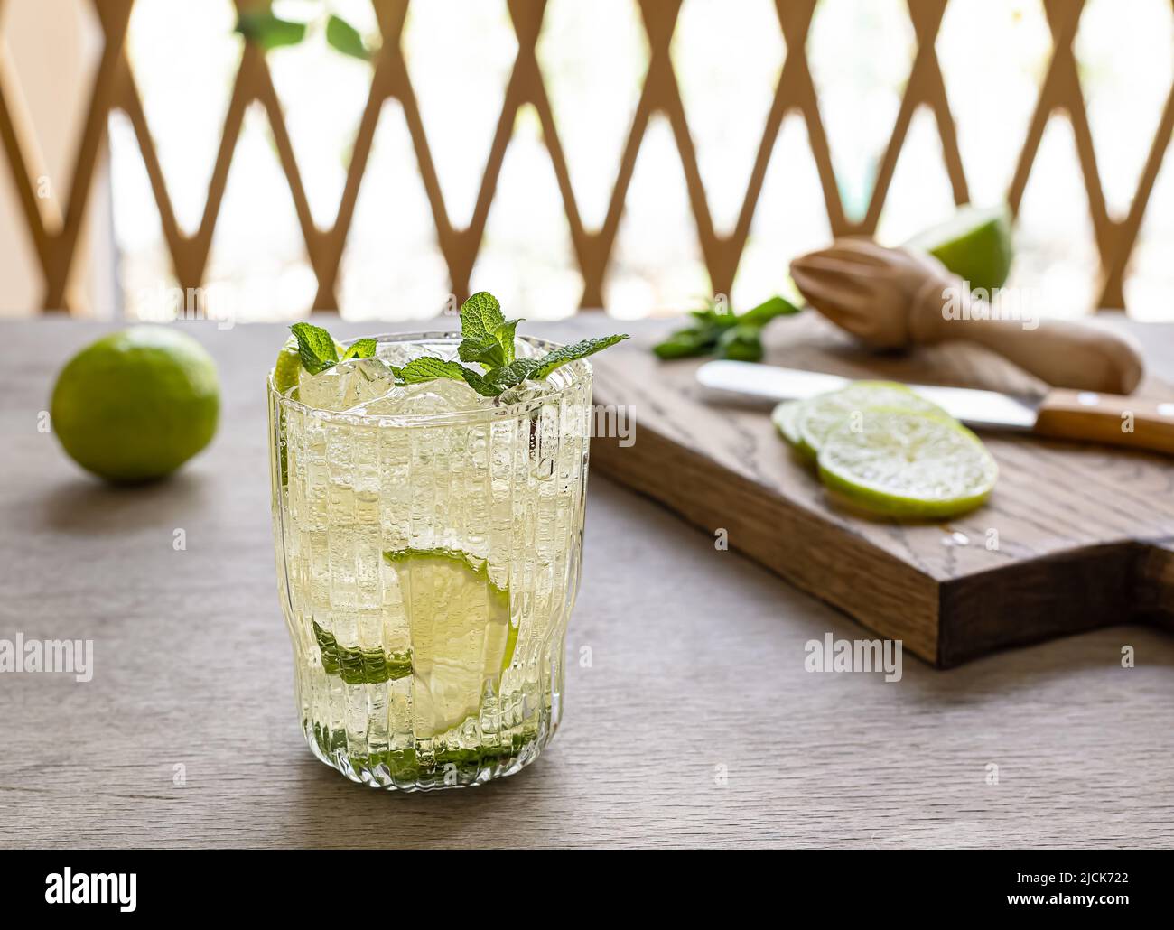 Naturally fermented, probiotic lime lemonade soda. Summer drink with ...