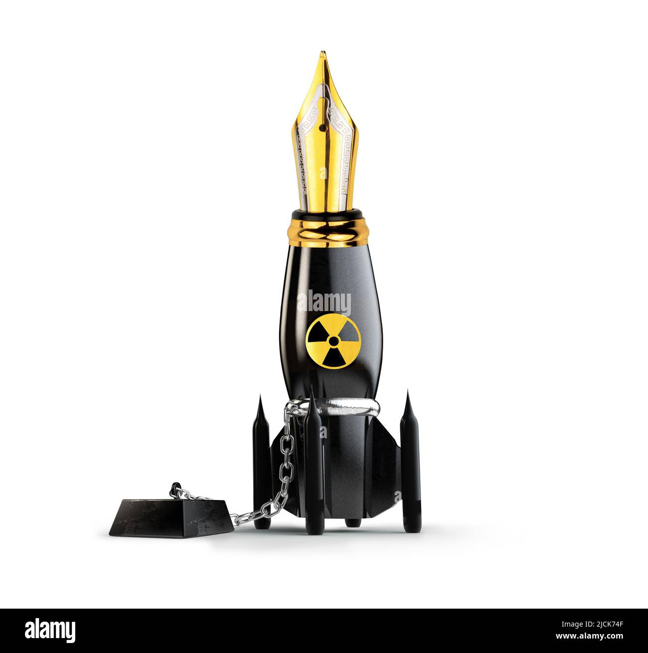 Nuclear missile cap. Nuclear missile header symbolized with pencil ...