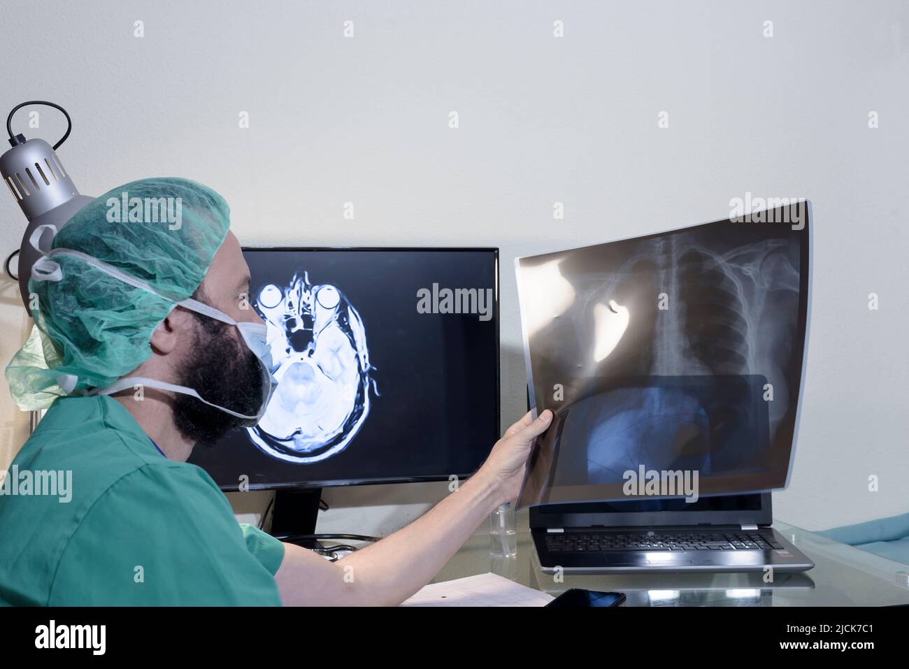 Young male doctor radiologist working in the clinic Stock Photo - Alamy