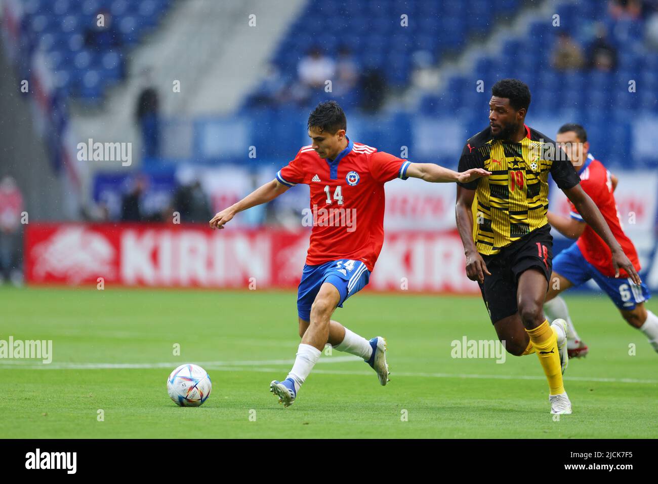 Osaka, Japan. 14th June, 2022. (L to R) Pablo Galdames (CHI), Benjamin ...