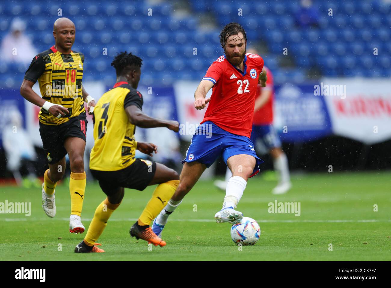 Osaka, Japan. 14th June, 2022. Ben Brereton Diaz (CHI) Football/ Soccer ...