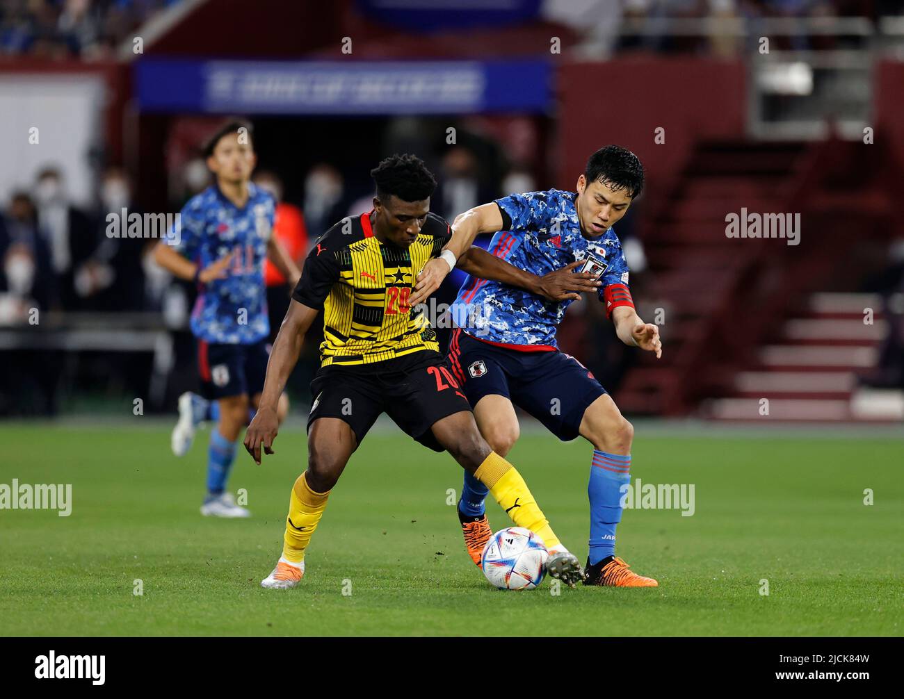 Hyogo, Japan. 10th June, 2022. Wataru Endo (JPN), Kudus Mohammed (GHA ...