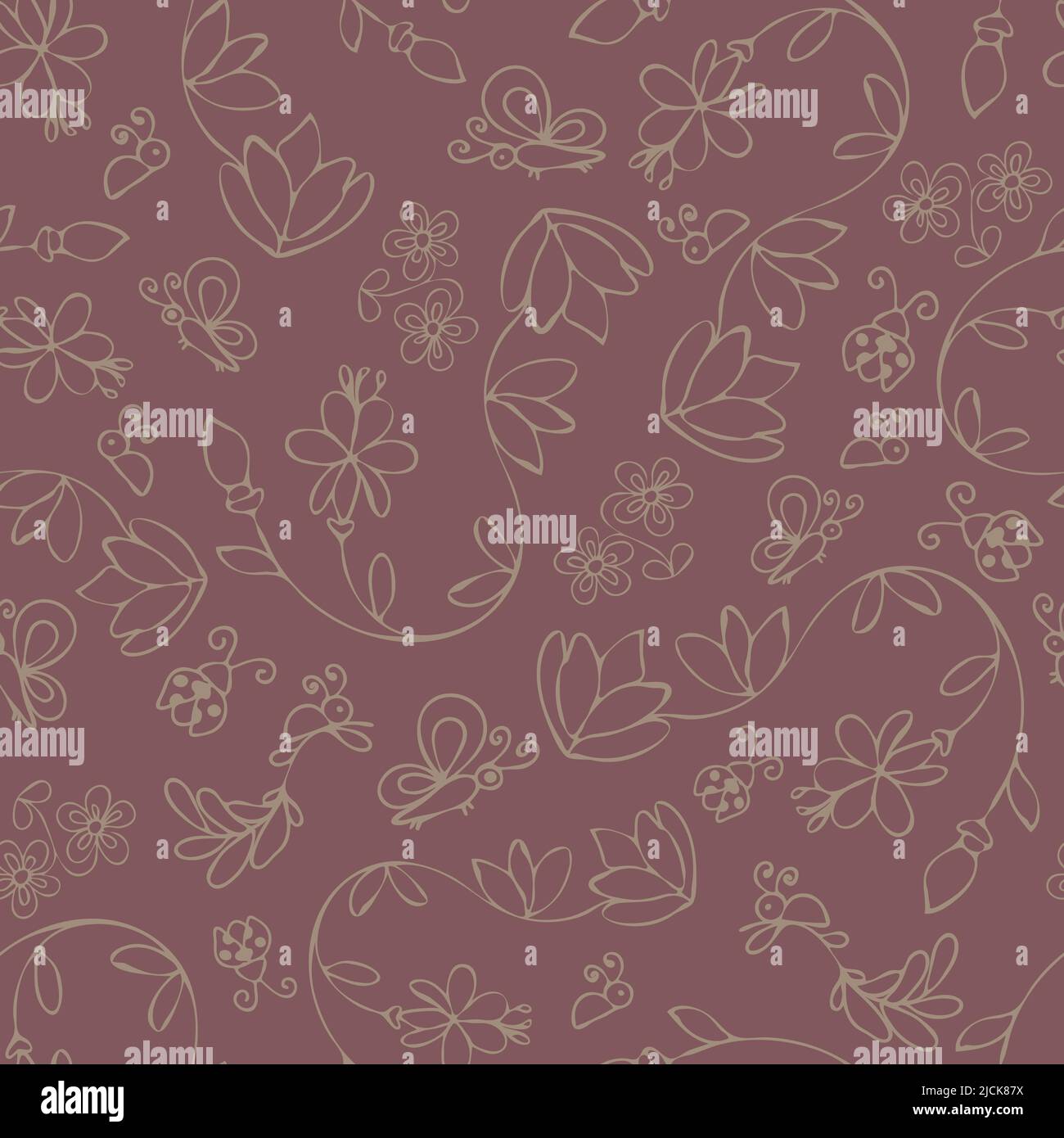 Scrapbook seamless pattern outline Stock Vector Images - Alamy