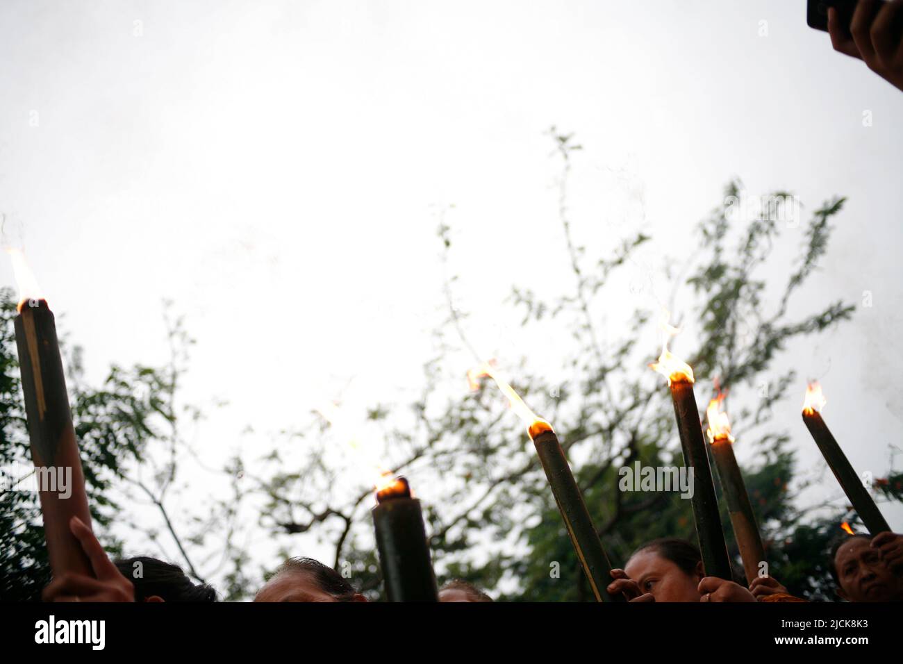 Traditional torch made from bamboo Stock Photo - Alamy
