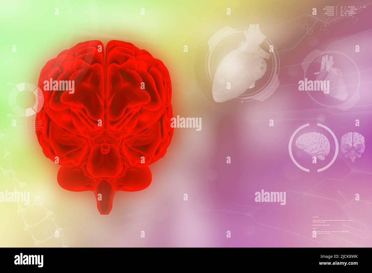 Human brain, neurology analyzing concept - very detailed electronic ...