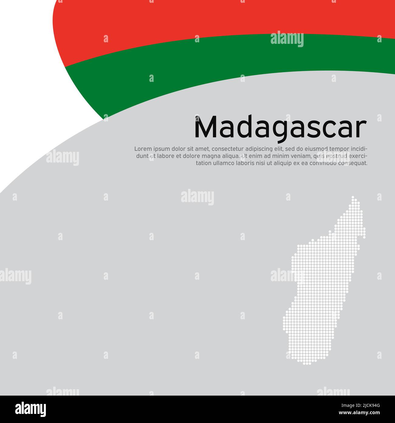 Abstract waving madagascar flag and mosaic map. State madagascar ...