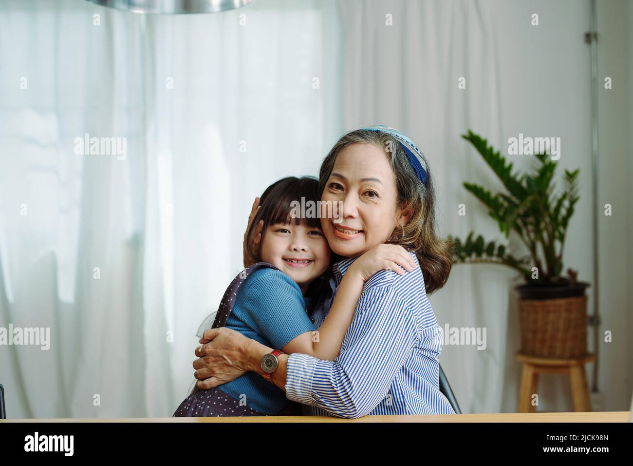 Asian portrait, grandma and granddaughter doing leisure activities and ...
