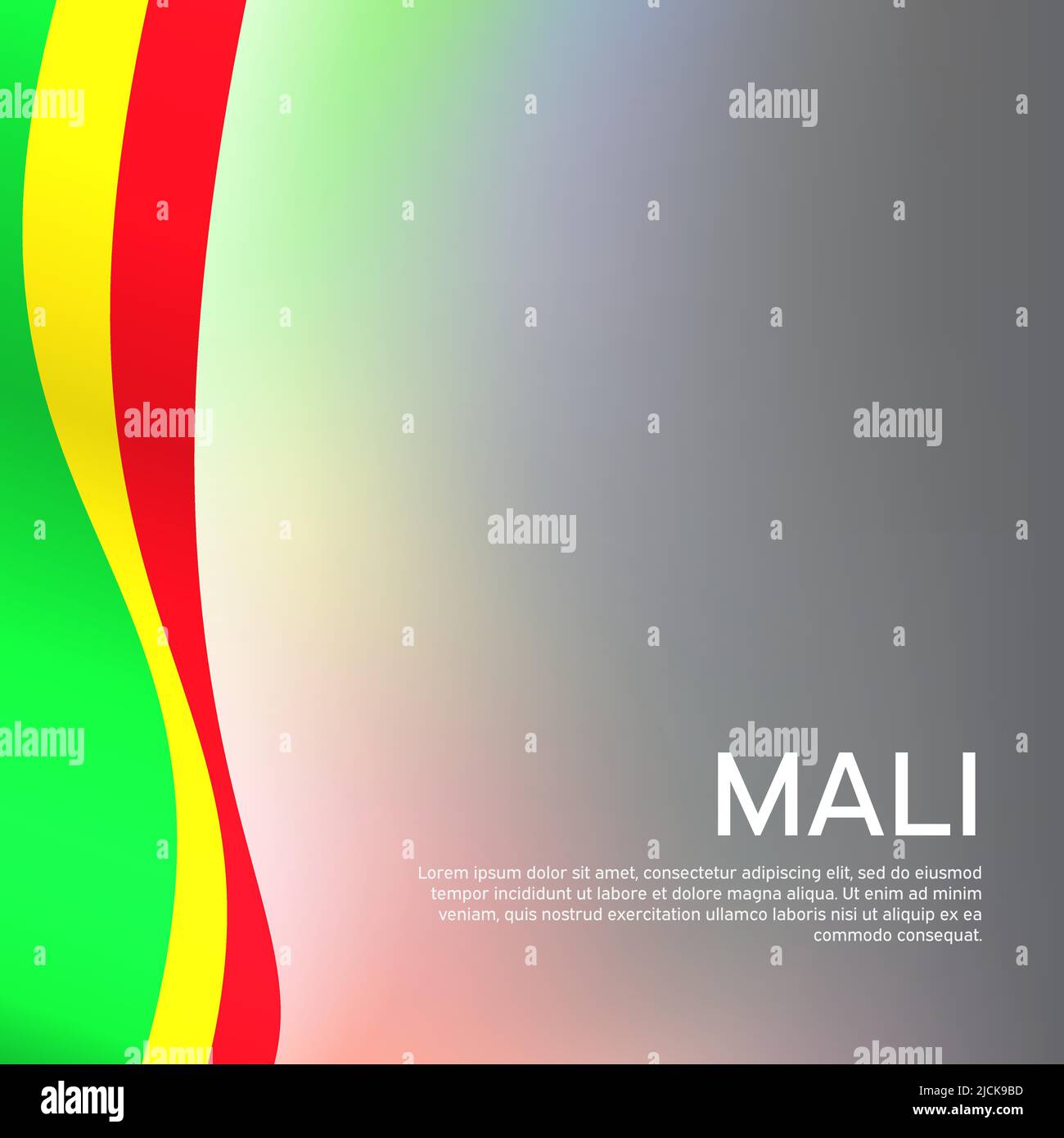 Abstract waving mali flag. State malian patriotic banner, cover ...