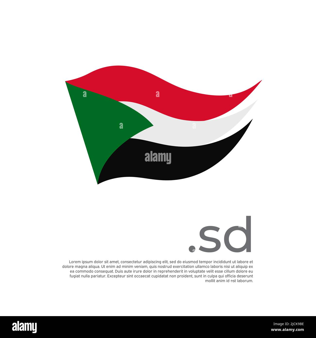 Sudan flag. Vector stylized design sudanese national poster on a white ...