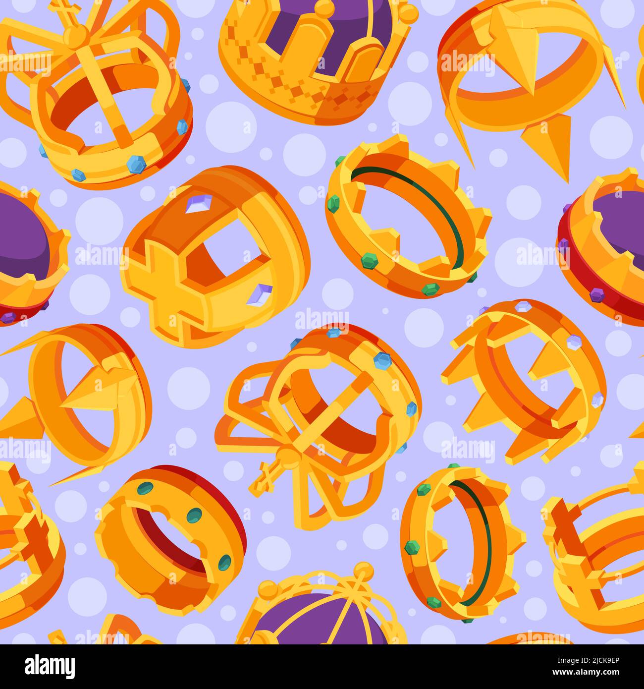 Crown pattern. Luxury royal jewelry items illustrations for textile ...