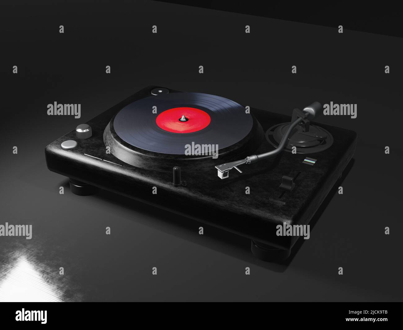 Professional turntable over dark background, 3d rendering Stock Photo ...