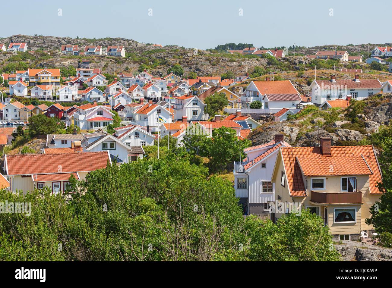 View of a coastal village in the Swedish Bohuslan Stock Photo - Alamy