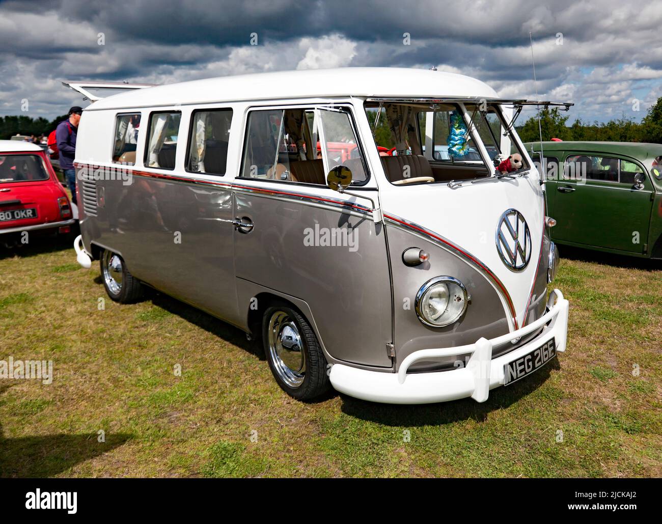 Three-quarters Front View of a 1967, Volkswagen Type 2 Microbus, on ...