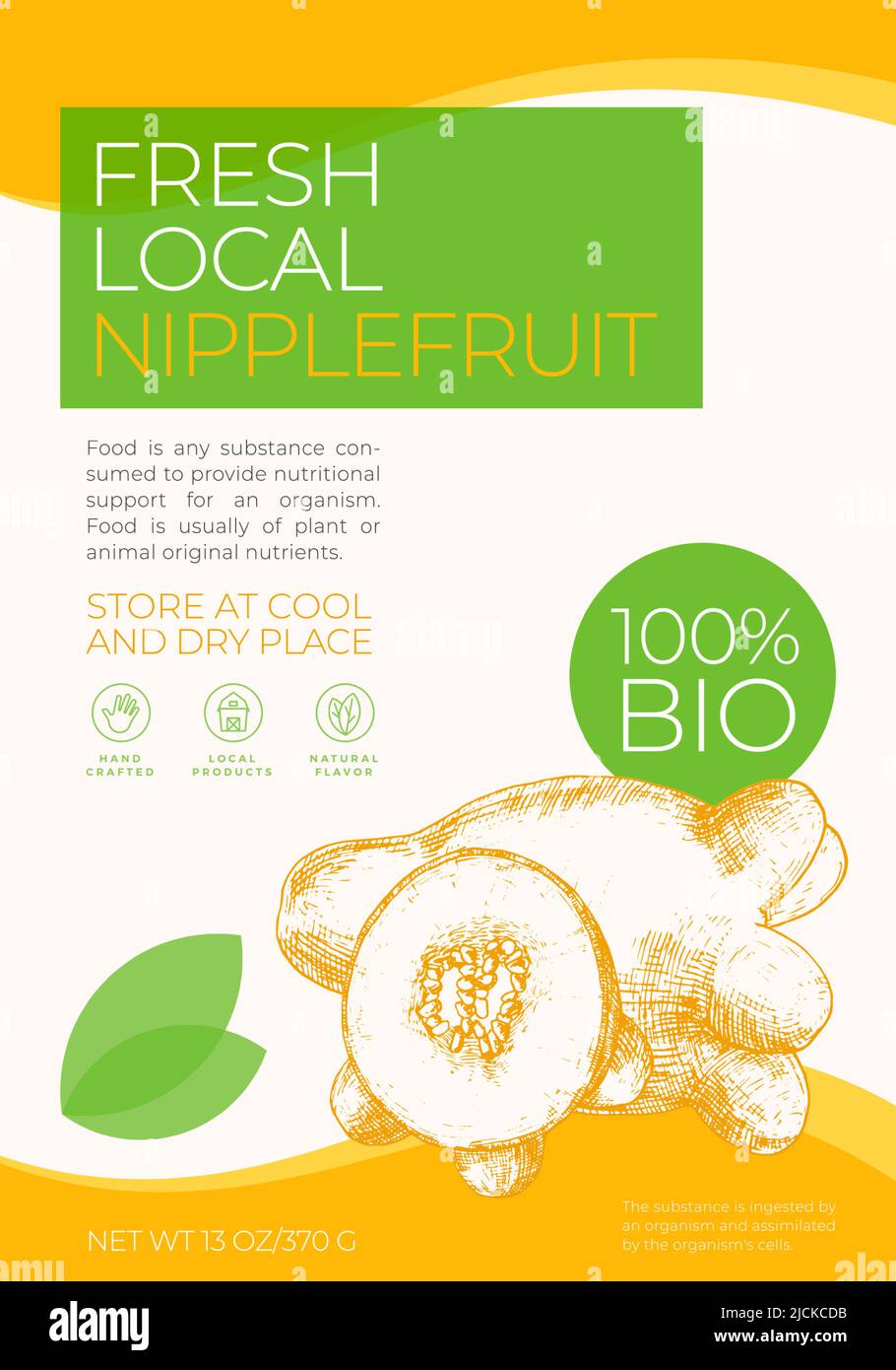 Fresh Local Fruits Label Template. Abstract Vector Packaging Design ...
