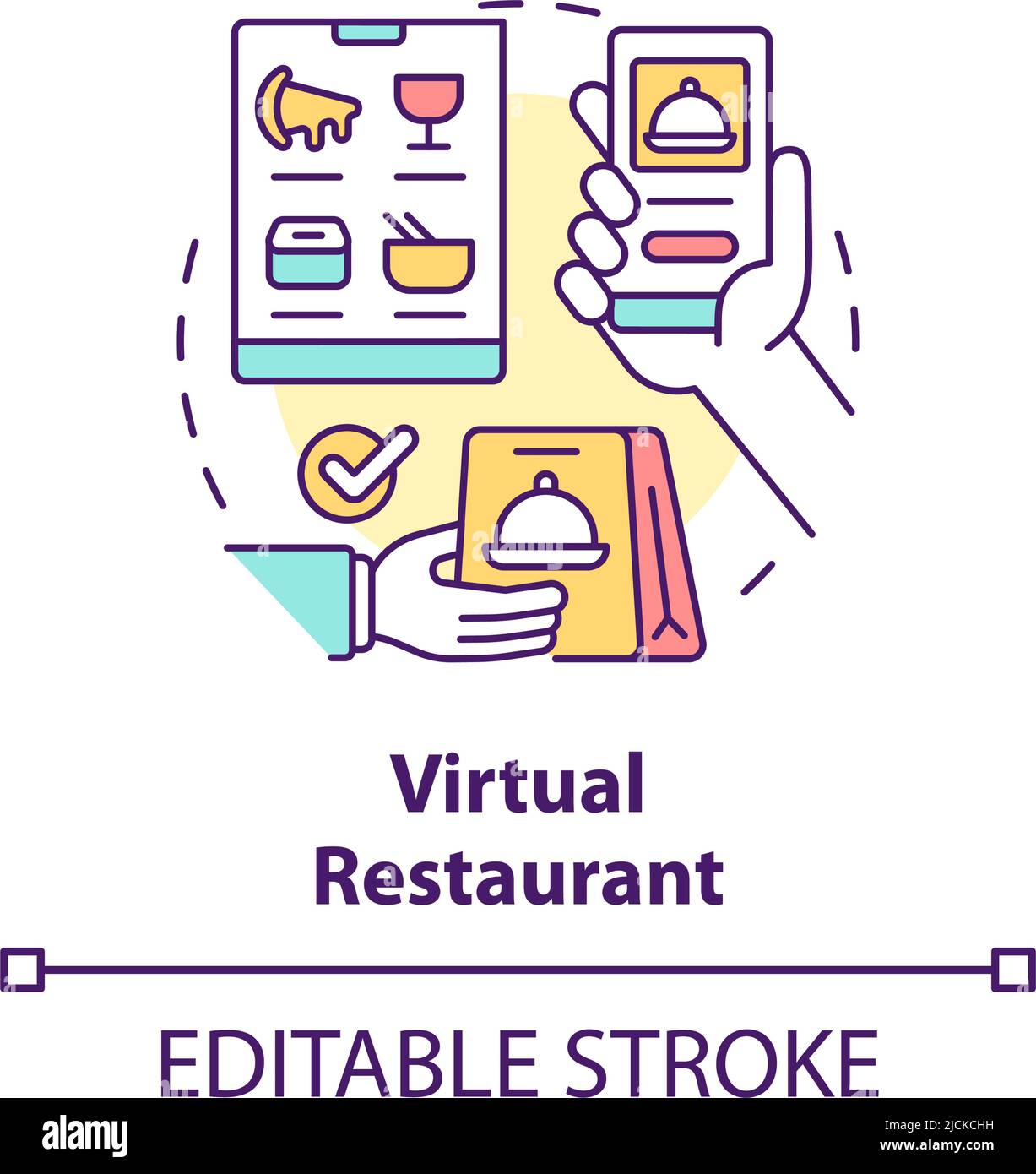 Virtual restaurant concept icon Stock Vector Image & Art - Alamy