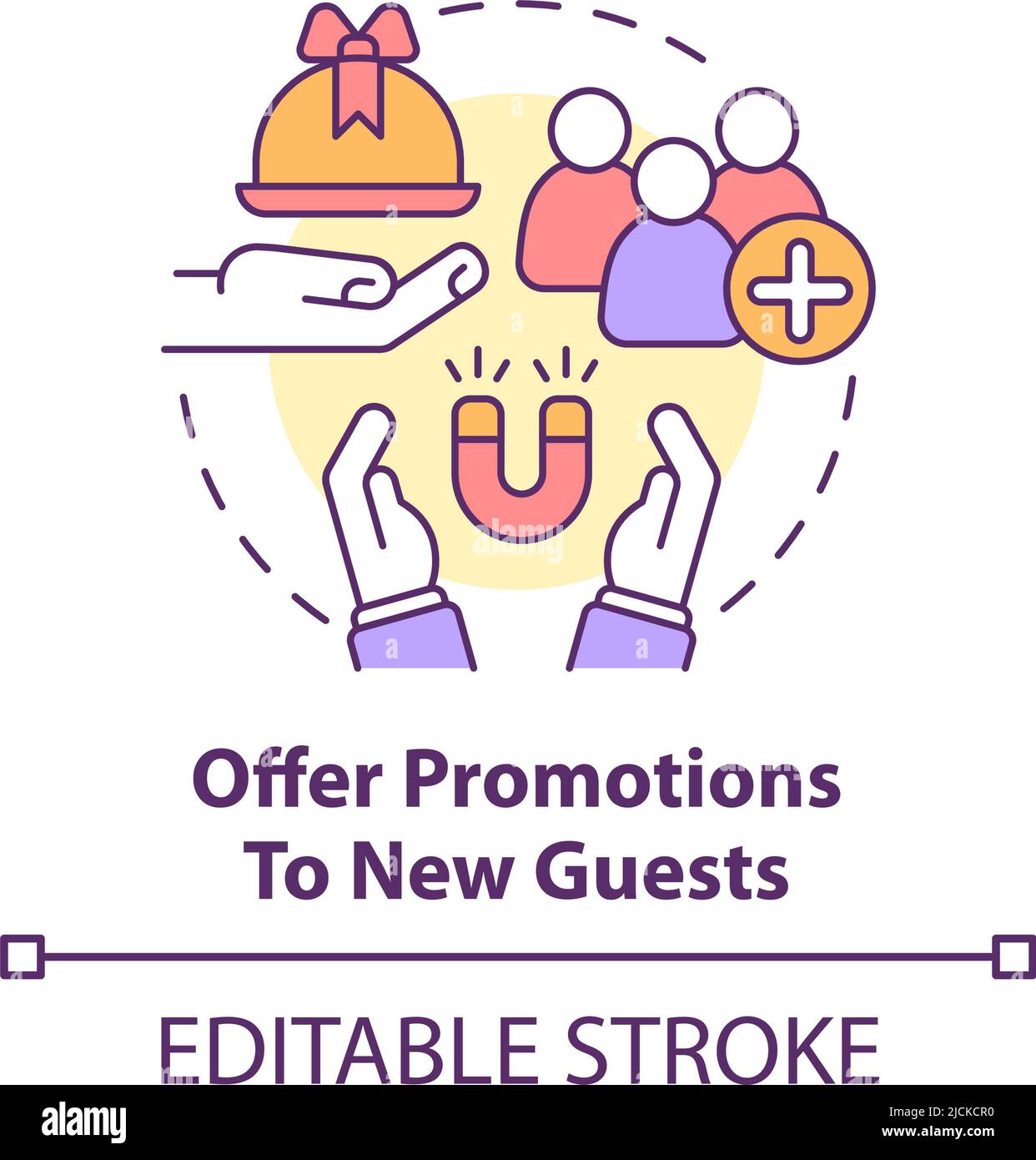 Offer promotions to new guests concept icon Stock Vector Image & Art ...